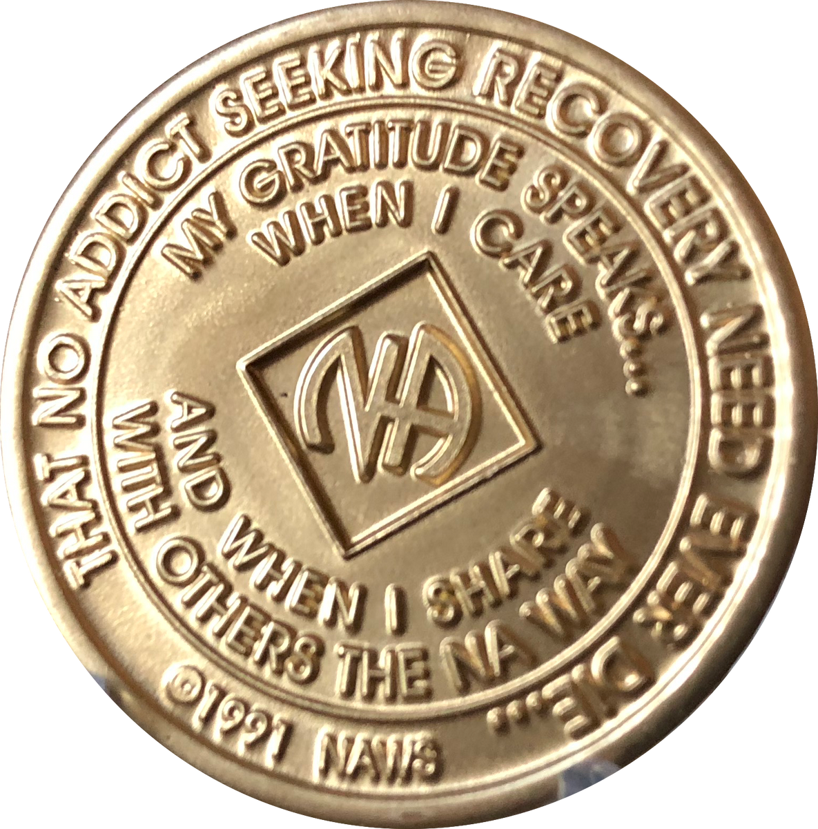 4 Year NA Bronze Medallion Official Narcotics Anonymous Clean Time Sob ...