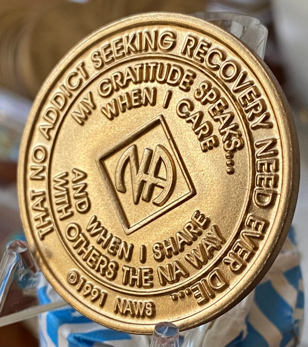 3 Year NA Medallion Amethyst Crystal Official Narcotics Anonymous Sobr ...