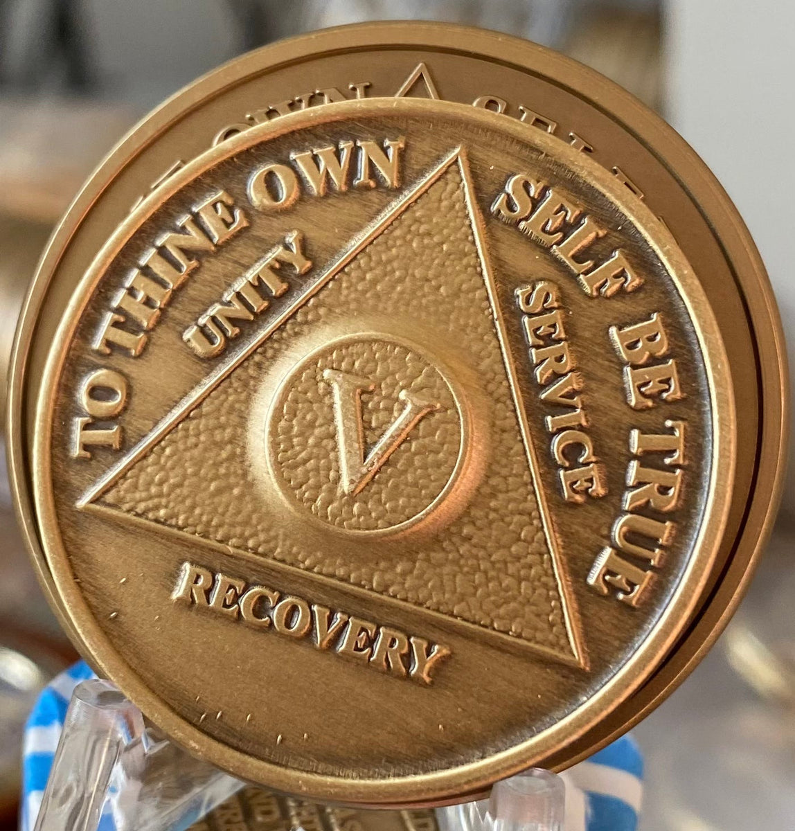 4 Month AA Medallion 1.5" Large Challenge Coin Premium Bronze Sobriety ...